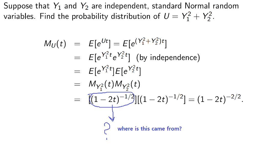 Solved Suppose that Y and Y2 are independent, standard | Chegg.com