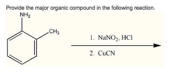Solved Provide the major organic compound in the following | Chegg.com