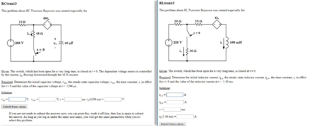 Solved This problem about RC Transient Response was created | Chegg.com