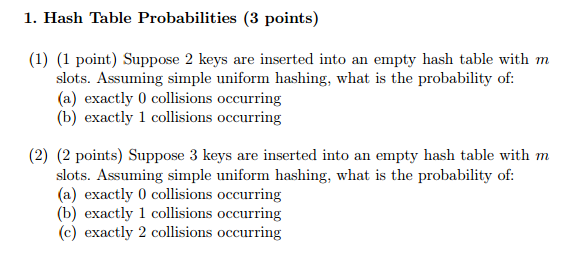 Solved Suppose 2 keys are inserted into an empty hash table | Chegg.com