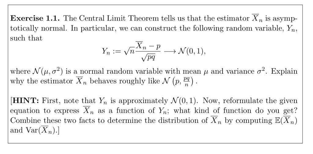 Solved Exercise 1.1. The Central Limit Theorem tells us that | Chegg.com