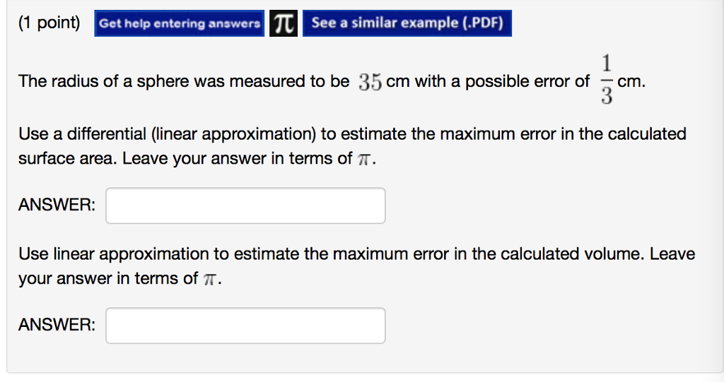 Solved Linear approximation Problem Use a differential | Chegg.com