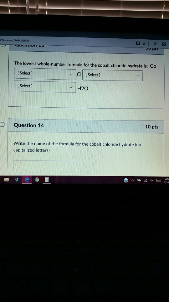 the chemical formula of the Anhydrate is Co: the | Chegg.com