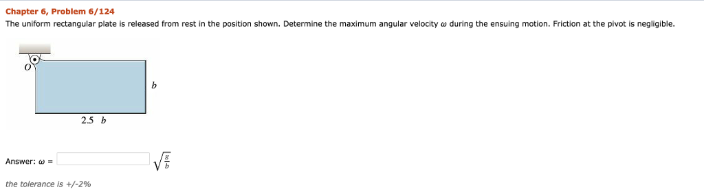 Solved The uniform rectangular plate is released from rest | Chegg.com