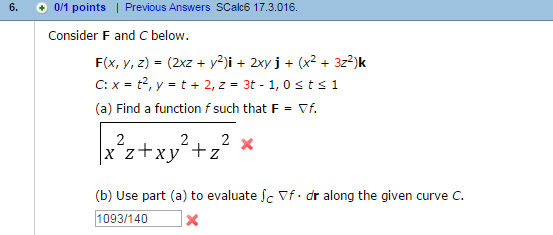 Solved Consider F and C below. (a) Find a function f such | Chegg.com