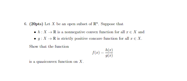 Solved 6. (20pts) Let X be an open subset of R". Suppose | Chegg.com