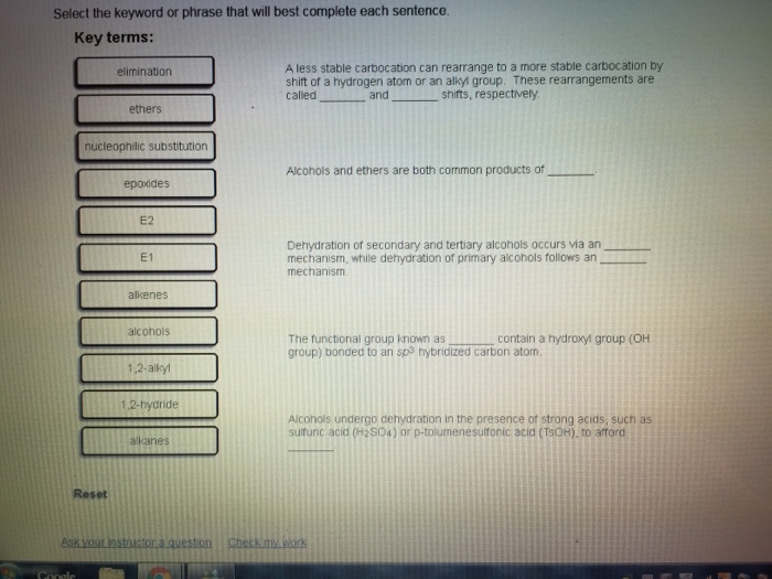 Solved Select the keyword or phrase that will best complete | Chegg.com