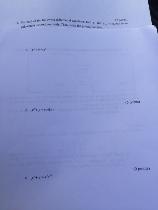 Solved For each of the following differential equations, | Chegg.com