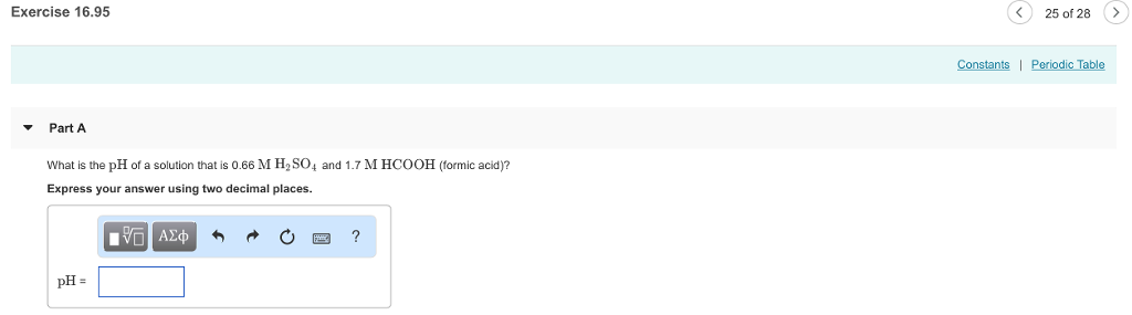 Solved Exercise 16.95 25 of 28 Constants Periodic Table | Chegg.com