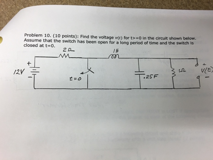 Solved Problem 10. points): Find the voltage in the circuit | Chegg.com
