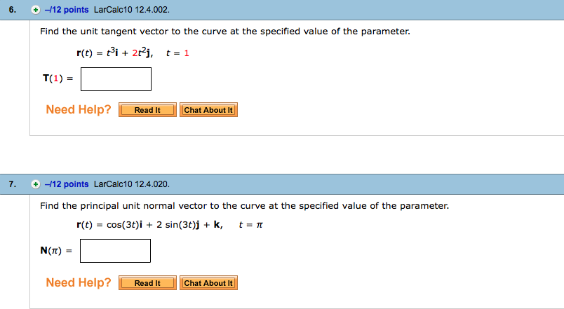 Solved Find T T N T At And An At The Given Time T For
