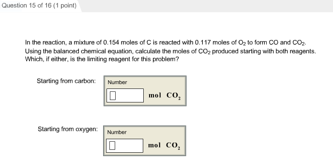 Solved In the reaction, a mixture of 0.154 moles of C is | Chegg.com
