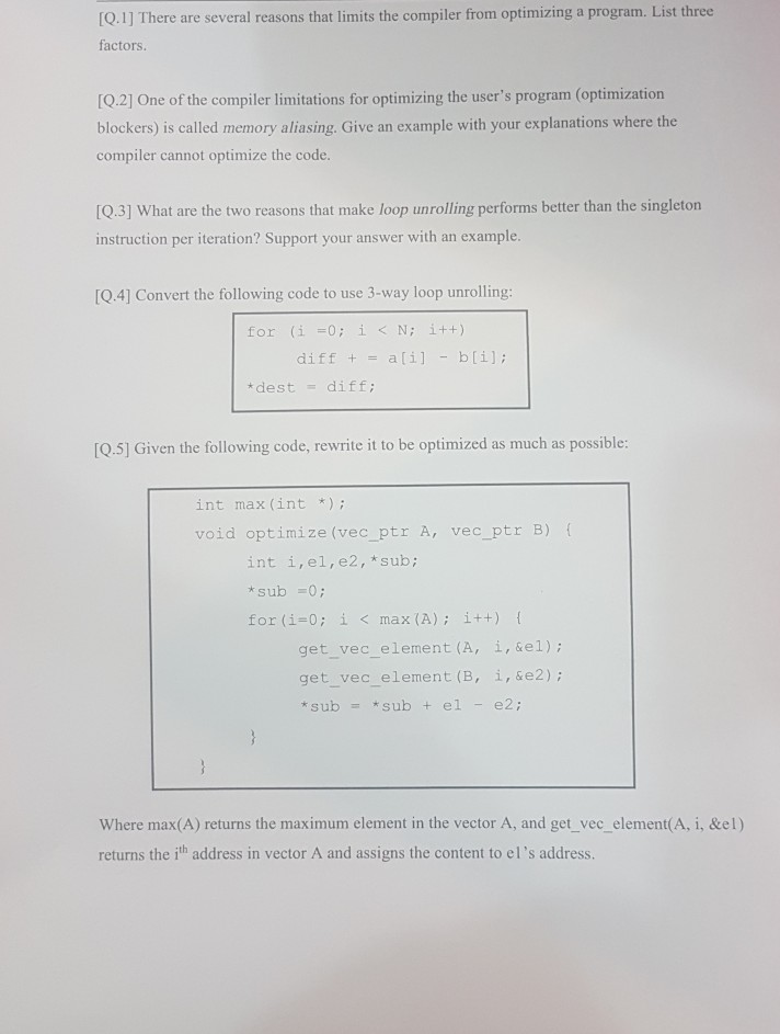 Solved TQ.1] There are several reasons that limits the | Chegg.com