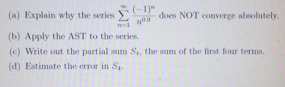 Solved AST: Alternating Series Test | Chegg.com