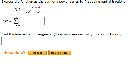 Solved Express the function as the sum of a power series by | Chegg.com