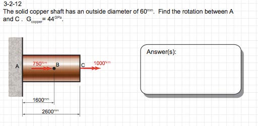 Solved The solid copper shaft has an outside diameter of | Chegg.com