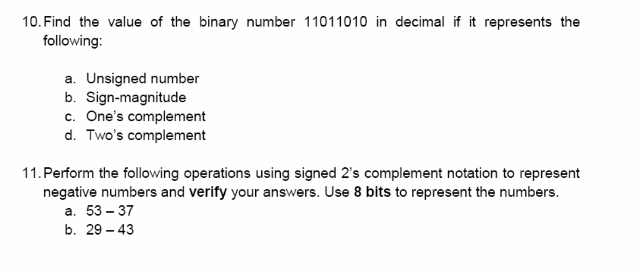 Solved Find The Value Of The Binary Number 11011010 In 