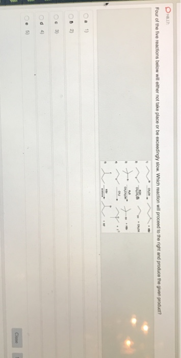 Solved Four of the five reaction below will either not take | Chegg.com