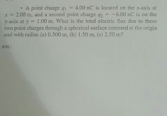Solved A point charge q1 = 4.00 nC is located on the x-axis | Chegg.com