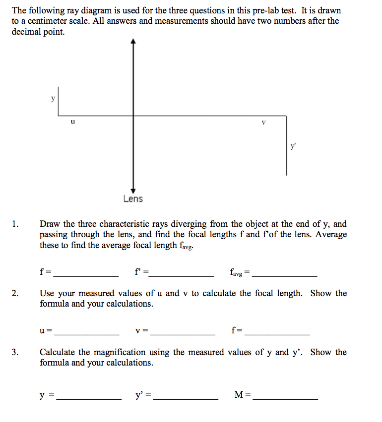 Solved The following ray diagram is used for the three | Chegg.com