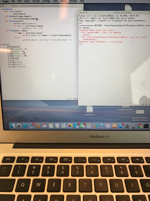 Solved I'm trying to create a python phone book using the | Chegg.com Solved I'm trying to create a python phone book using the | Chegg.com