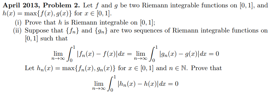 Solved Let f and g be two Riemann integrable functions on | Chegg.com