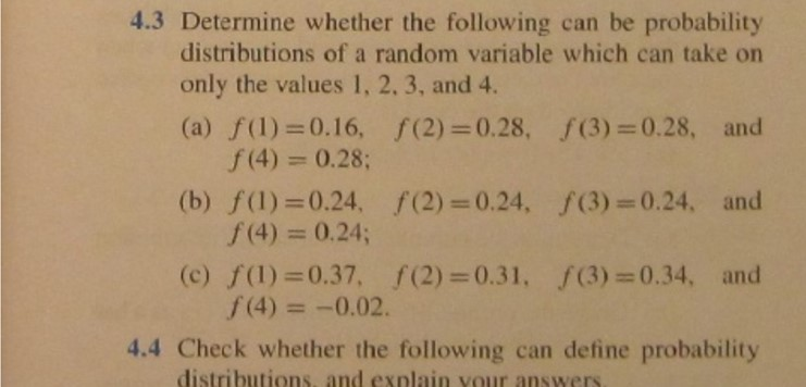 Solved Determine whether the following can he probability | Chegg.com