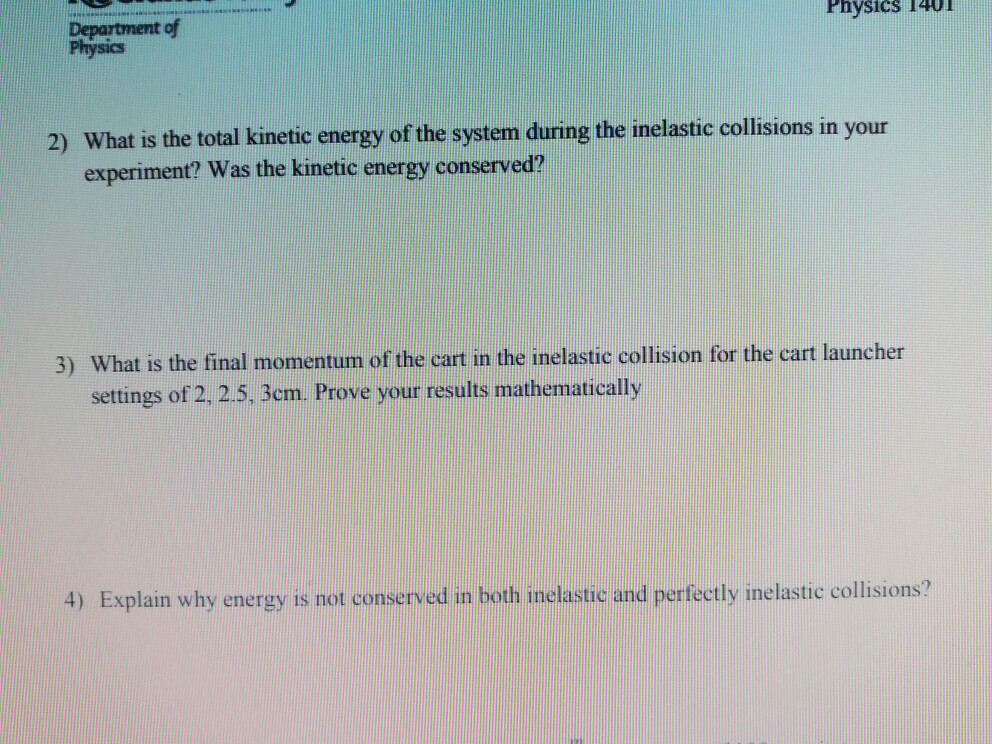 Solved Physics 1401 Department of Physics What is the total | Chegg.com