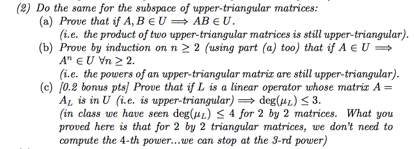 Do the same for the subspace of upper-triangular | Chegg.com