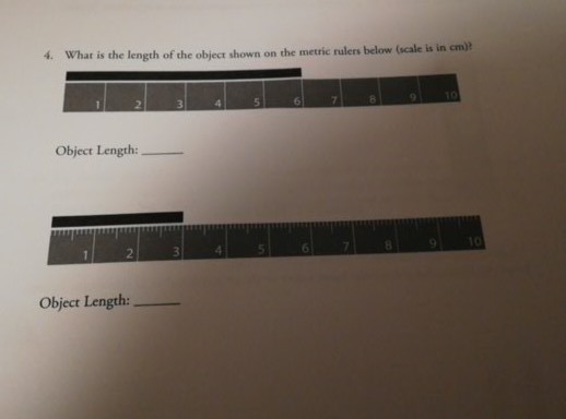 Solved at is the length of the object shown on the metric | Chegg.com