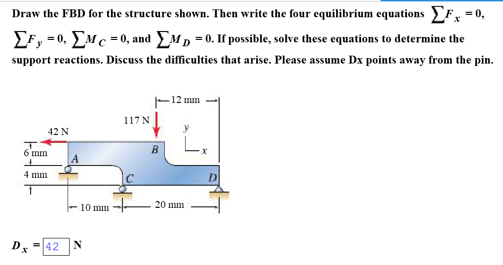 Solved Draw the FBD for the structure shown. Then write the | Chegg.com