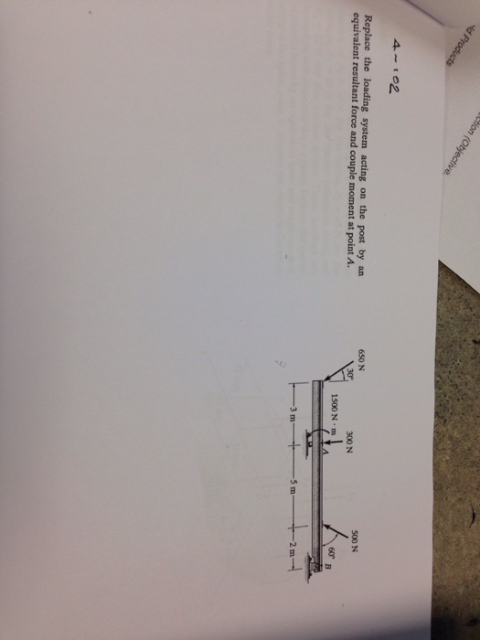 Solved Replace the loading system acting on the post by an | Chegg.com