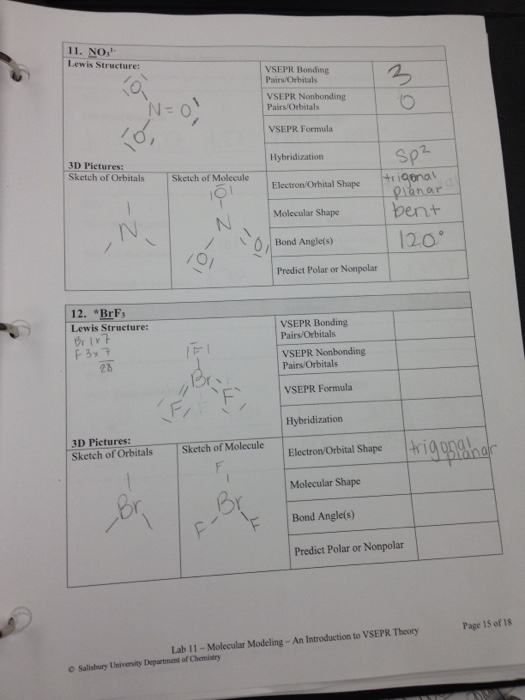 Solved Lewis Structure: VSEPR Bonding Pairs/Orbitals VSEPR | Chegg.com