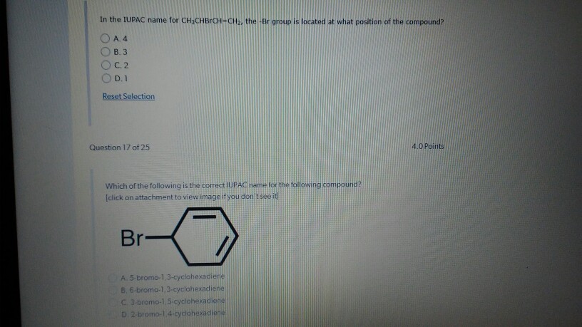 Solved In the IUPAC name for CH_3CHBrCH=CH_2. the -Br group | Chegg.com