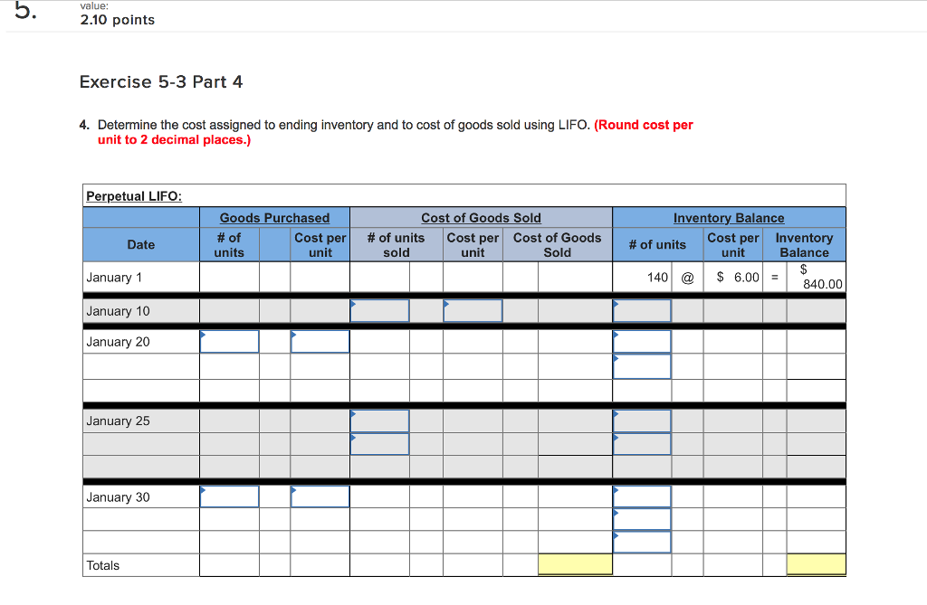 Solved value: 2.10 points Exercise 5-3 Part 3 3. Determine | Chegg.com