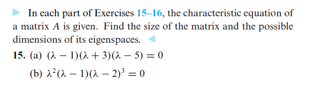 Solved In each part of Exercises 15-16, the characteristic | Chegg.com