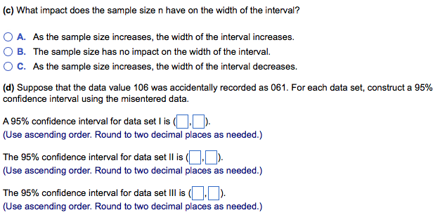 Solved The following data sets represent simple random | Chegg.com