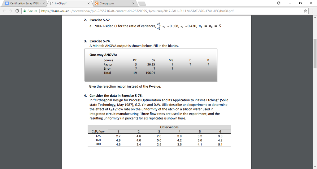 Solved E certification Essay WSU × / hw08.pdf x₩ e Chegg.com | Chegg.com