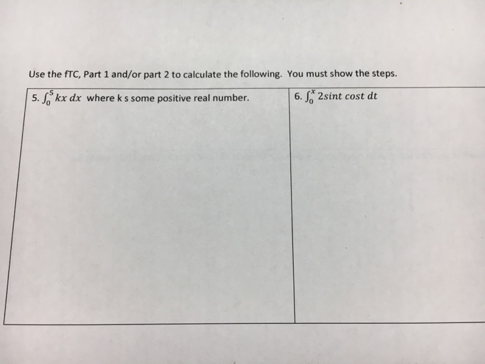 Solved Use the fTC, Part 1 and/or part 2 to calculate the | Chegg.com
