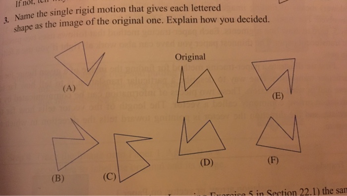 Solved Name the single rigid motion that gives each lettered | Chegg.com