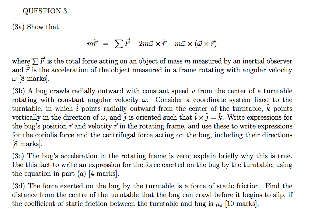Solved QUESTION 3 (3a) Show that where Σ「is the total force | Chegg.com