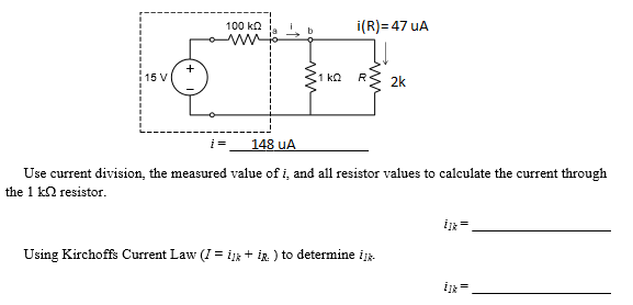 Solved Use current division, the measured value of i, and | Chegg.com