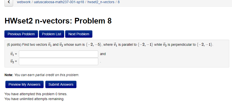 Solved webwork / uatuscaloosa-math237-001-sp18 / | Chegg.com