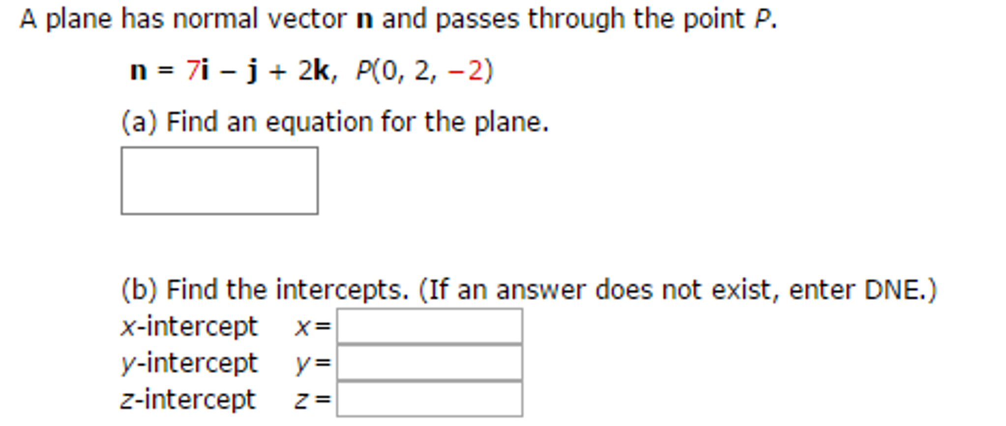 Solved A plane has normal vector n and passes through the | Chegg.com