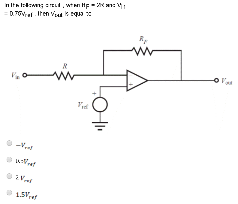 Solved In the following circuit, when RF 2R and Vin = | Chegg.com