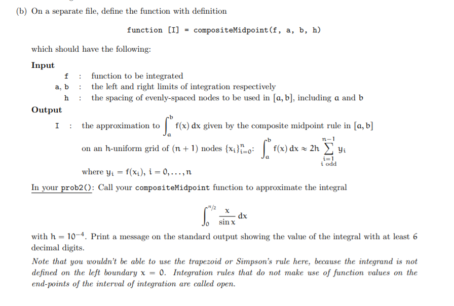 Solved (b) On a separate file, define the function with | Chegg.com
