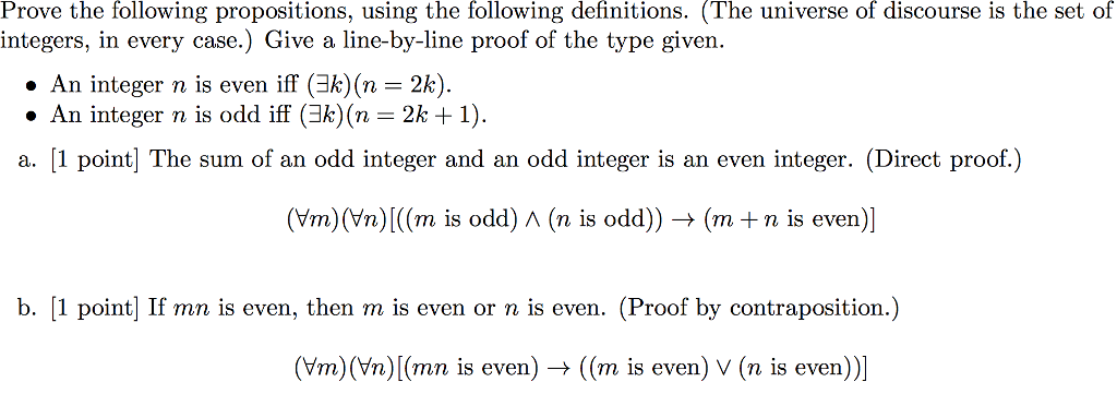 Solved Prove the following propositions, using the following | Chegg.com