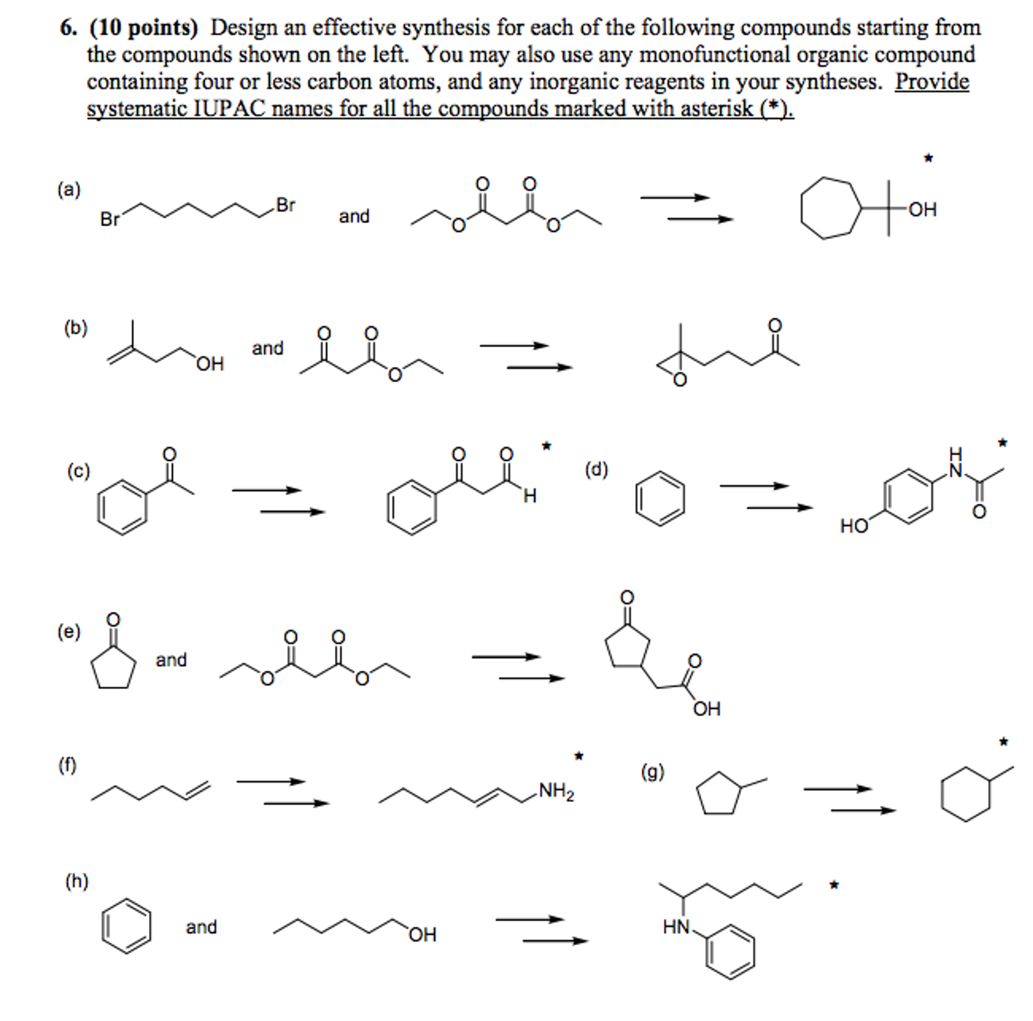 Solved Design an effective synthesis for each of the | Chegg.com