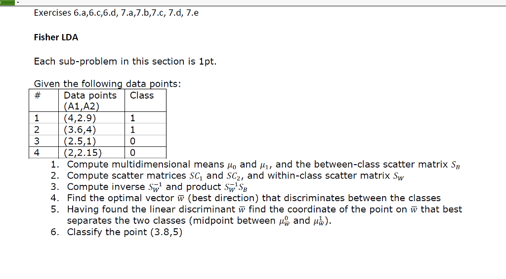 Exercises 6.a,6.c,6d, 7.a,7.b,7.c, 7.d, 7.e Fisher | Chegg.com