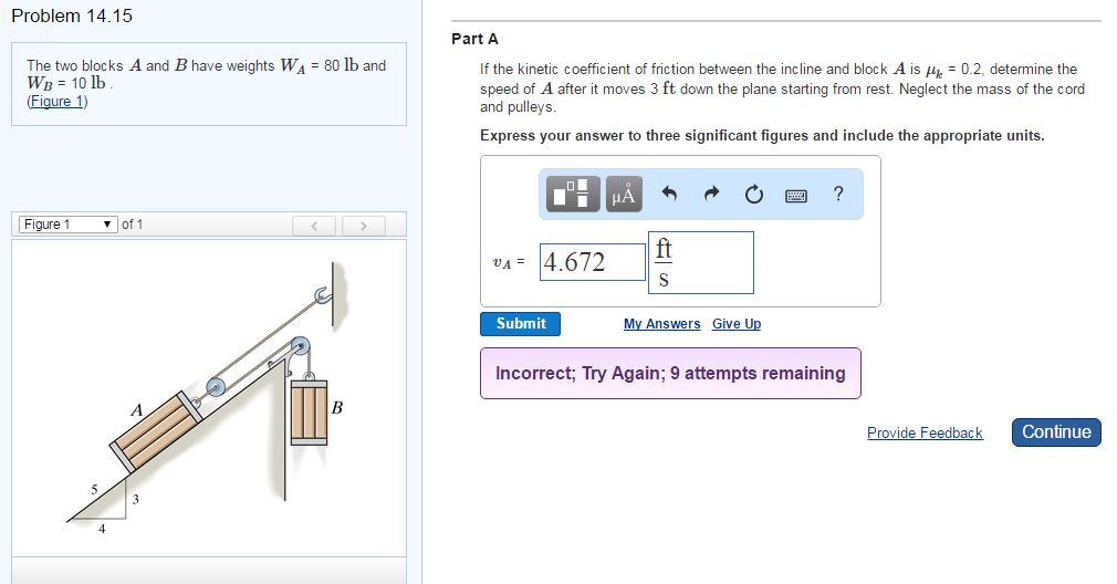 Solved The two blocks A and B have weights W_A = 80 lb and | Chegg.com